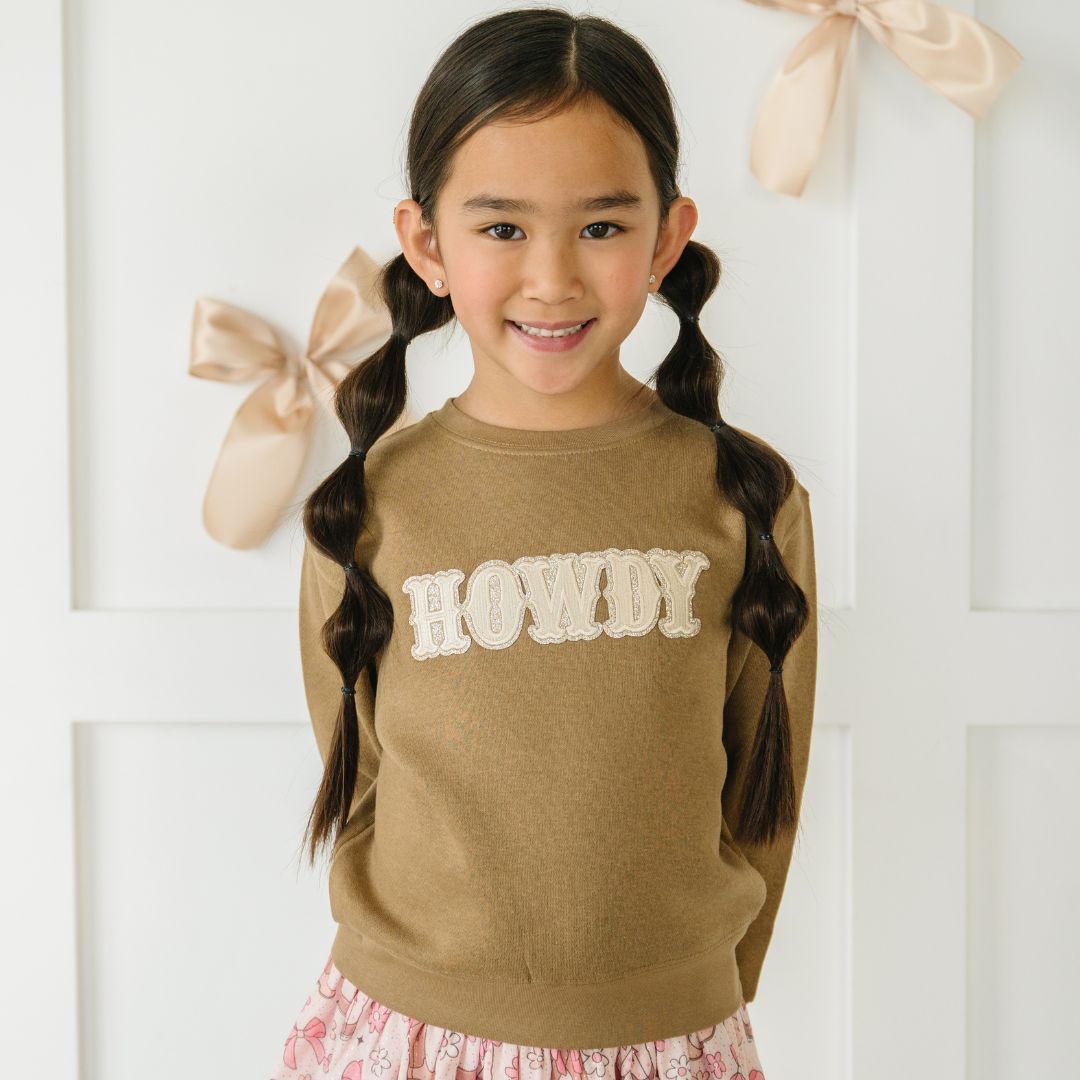 Howdy Patch Sweatshirt - Mocha – Sweet Wink - Wholesale