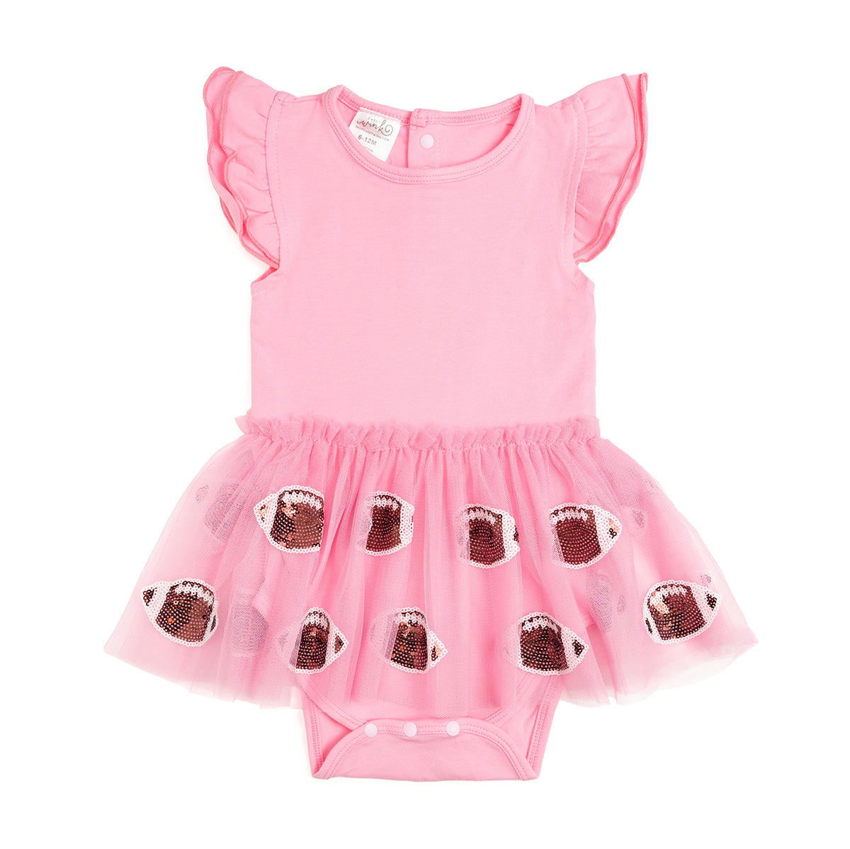 Football Sequin Short Sleeve Tutu Bodysuit Sweet Wink Wholesale