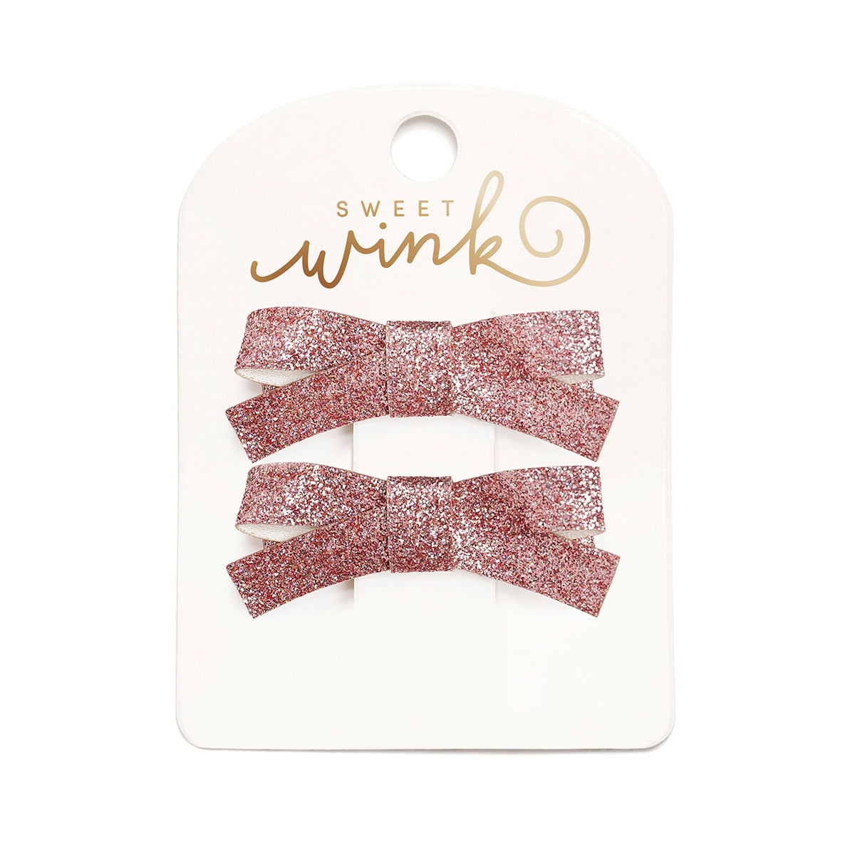 Pink Glitter Bow Clip Set – Sweet Wink - Wholesale