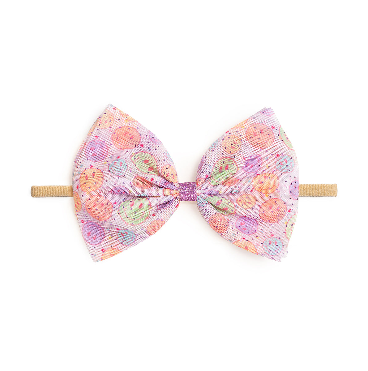 Smiley Face Tulle Bow Baby Headband – Sweet Wink - Wholesale