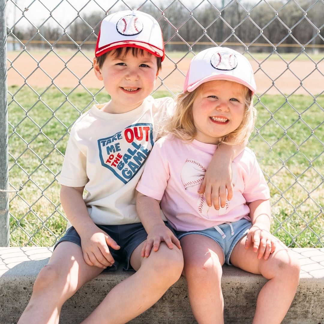 Baseball Patch Trucker Hat - Red/White – Sweet Wink - Wholesale