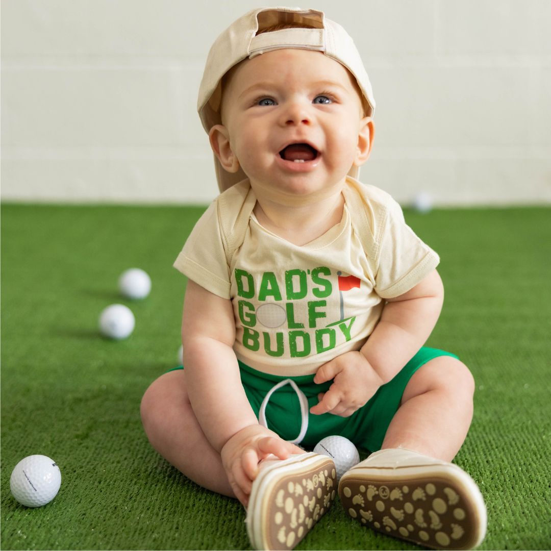 Dad's Golf Buddy Short Sleeve Bodysuit - Natural – Sweet Wink - Wholesale