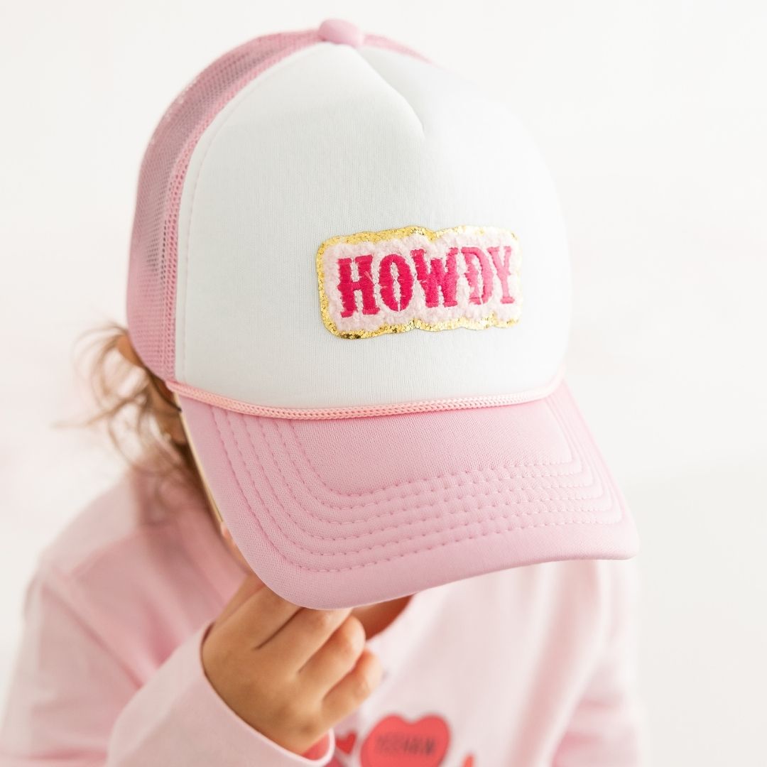 Howdy Patch Trucker Hat - Pink/White – Sweet Wink - Wholesale