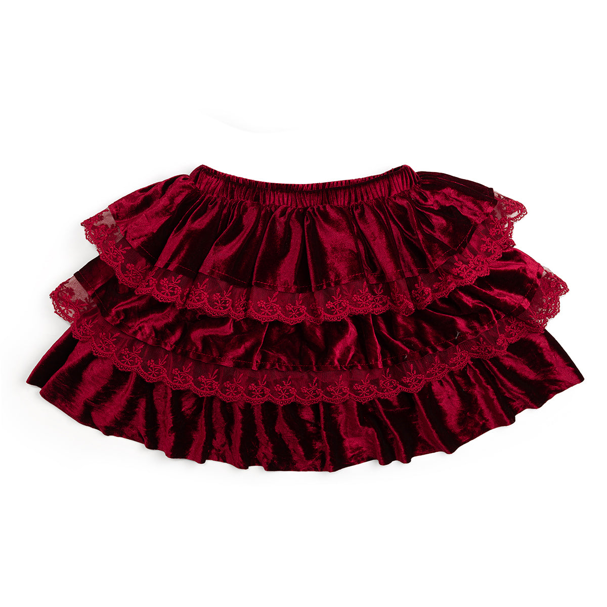 Ruby Red Velvet Tiered Christmas Skirt – Sweet Wink - Wholesale